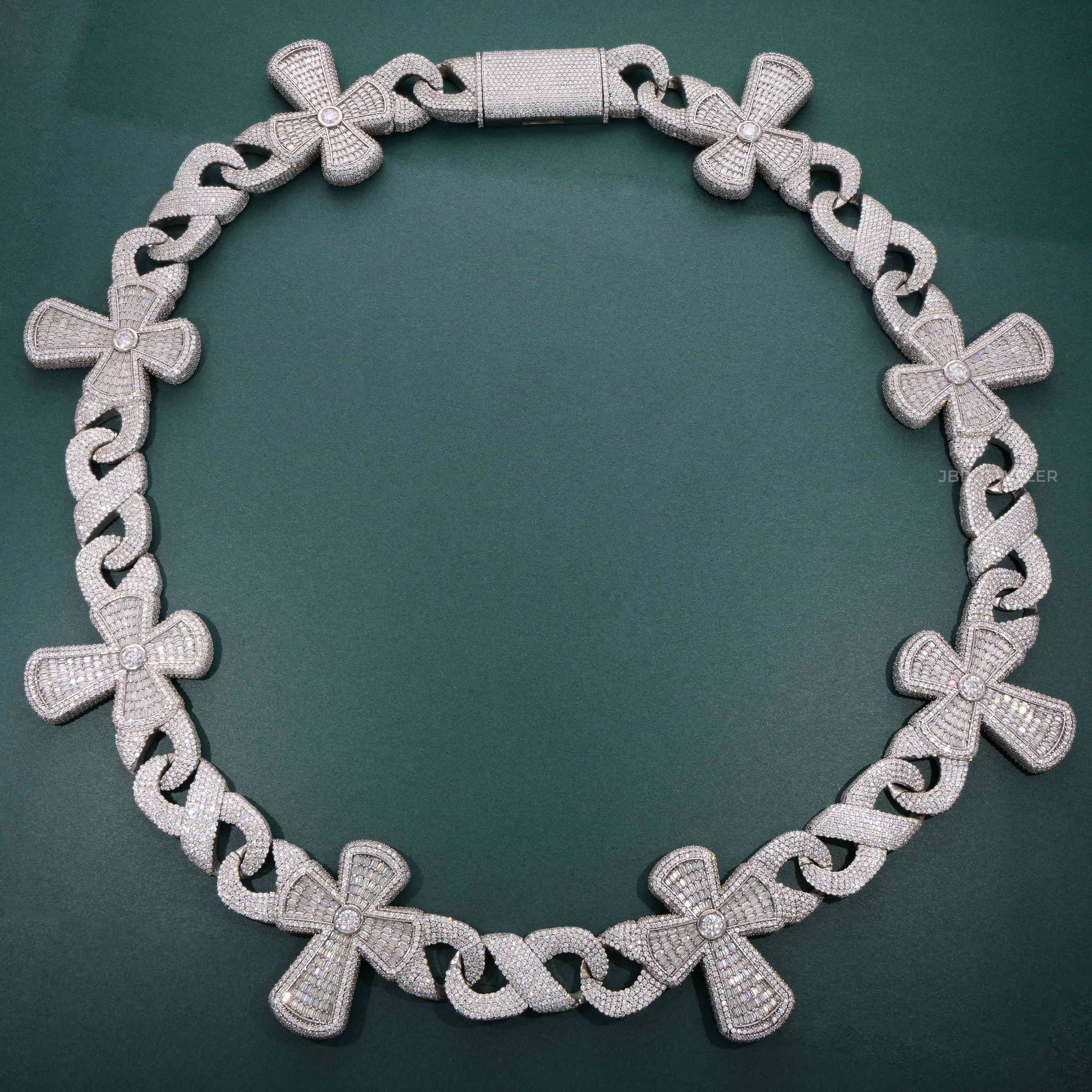 18 mm Heavy Baguette Moissanite Diamonds Cuban Link Men's Iced out Rap