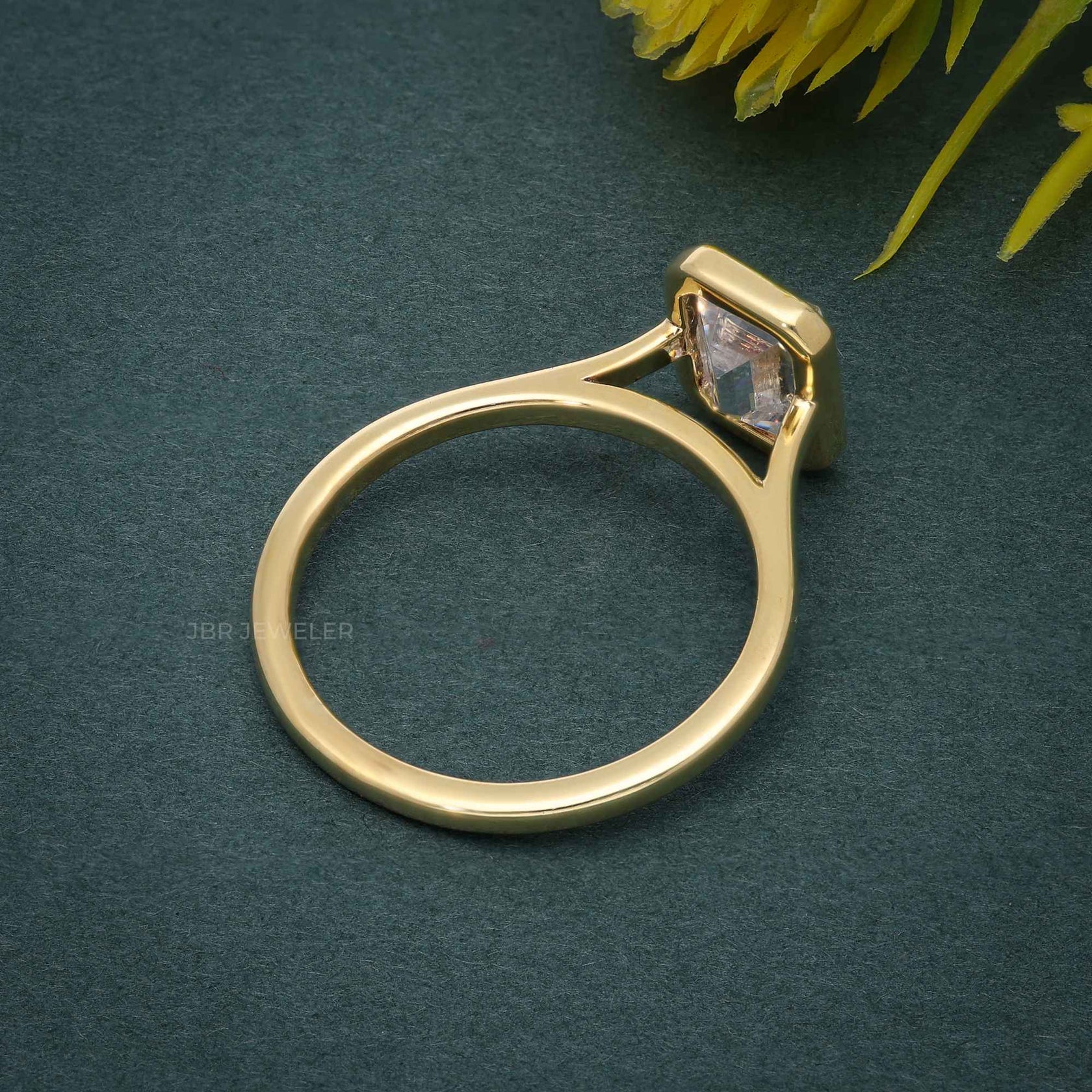 Bezel Set Emarald Lab Grown Diamond Engagement Ring – JBR Jeweler