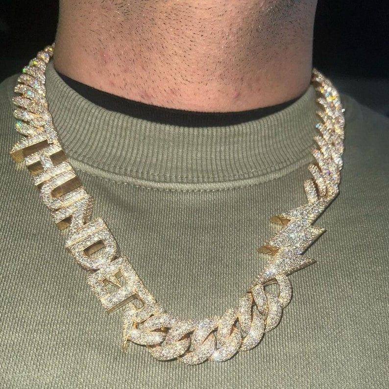Customized Name Moissanite Diamonds 20MM Miami Cuban Link Bust Down Hi