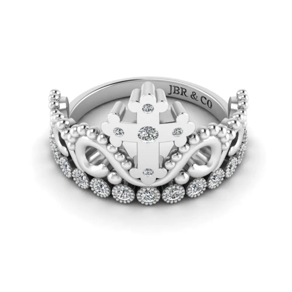 JBR Jesus Cross Sterling Silver Tiara Ring – JBR Jeweler