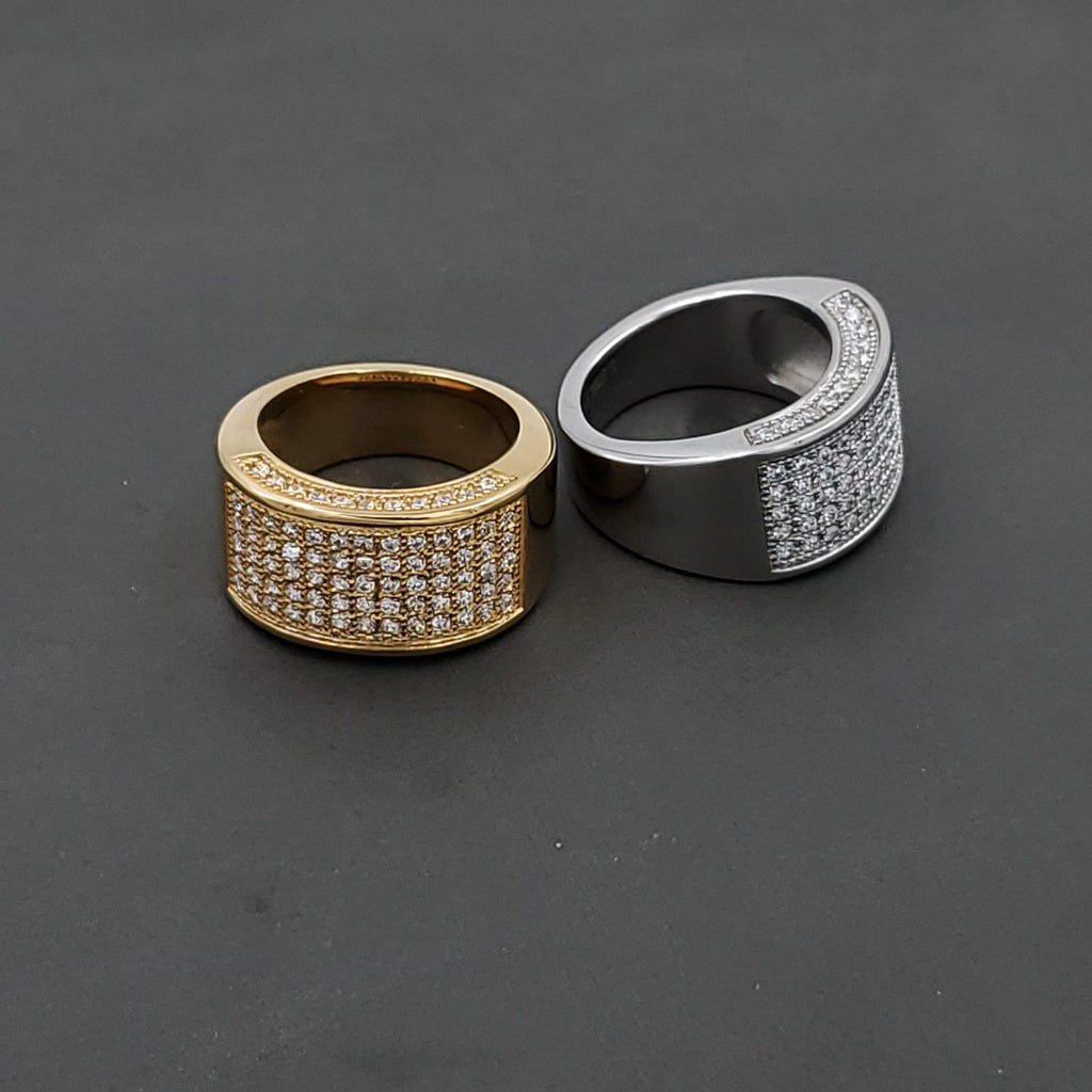 Men's Ice out Pave Pinky Ring Gold Plated Hip Hop Jewelry/Perfect Gift ...